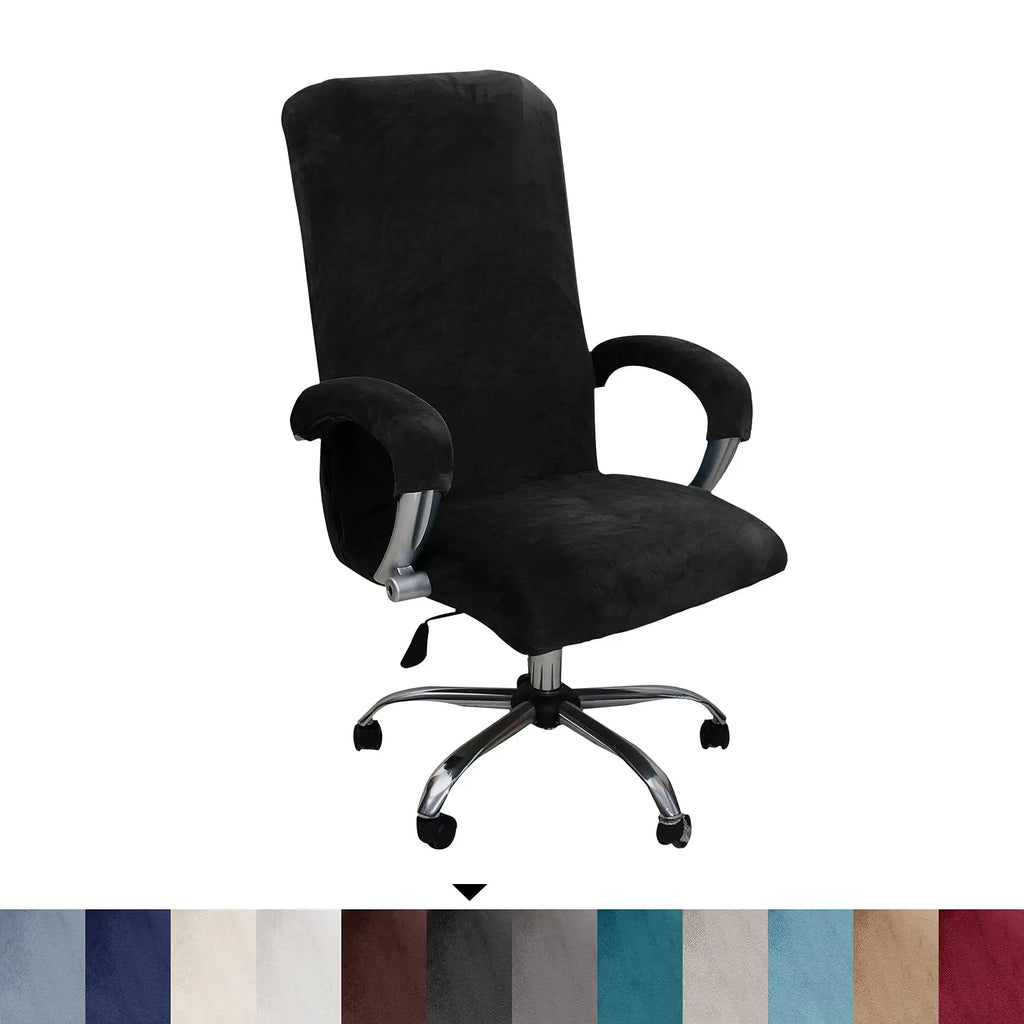 Velvet Office Chair Cover with Arm Covers Computer Desk Chair Covers ...