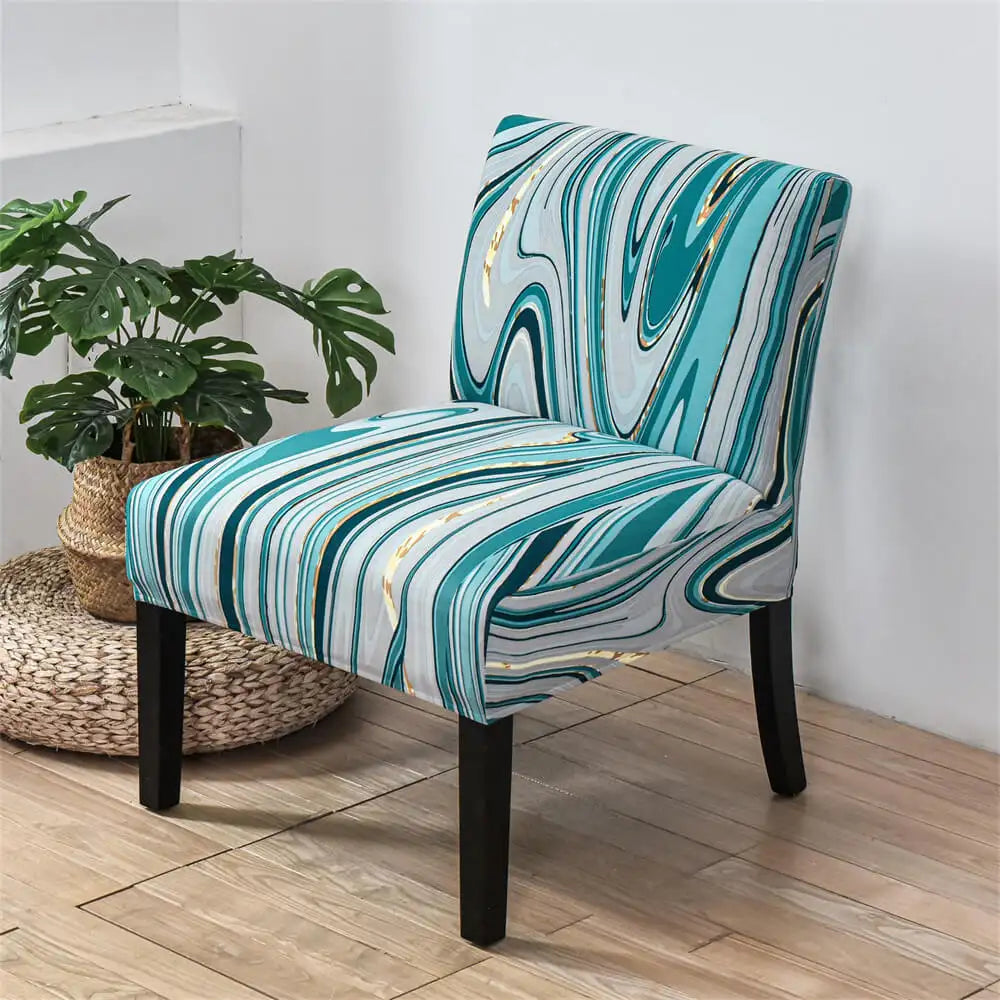 Patterned Armless Chair Slipcover Stretch Accent Chair Cover - Crfatop