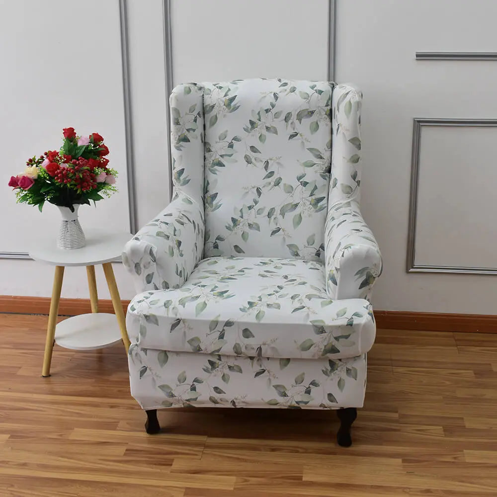 Printed Wingback Chair Slipcovers Polyester Wingback Chair Cover – Crfatop