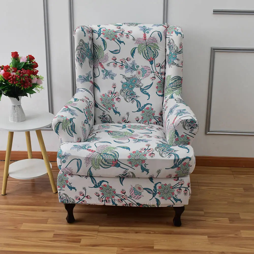 Printed Wingback Chair Slipcovers Polyester Wingback Chair Cover – Crfatop